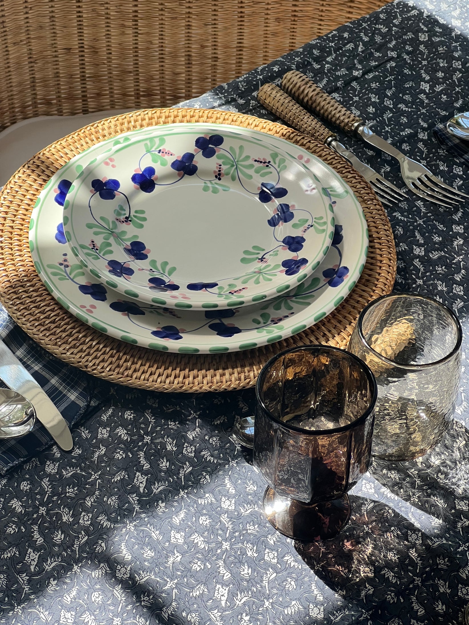 Spring Dinner Plate Royal Blue and Green – 9 Rue Clementine